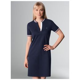 Jerseykleid TRIGEMA "TRIGEMA Polokleid ohne Kragen" Gr. S, US-Größen, blau (navy) Damen Kleider Freizeitkleider