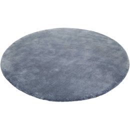 Hochflor-Teppich Esprit "Relaxx" Teppiche Gr. Ø 200 cm, 25 mm, 1 St., blau (blau, grau) Esszimmerteppiche Wohnzimmer, sehr große Farbauswahl, weicher dichter Hochflor