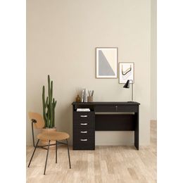 Schreibtisch Home Affaire "Funktion Plus, Arbeitstisch, Bürotisch" Tische Gr. B/H/T: 109,3 cm x 75,6 cm x 48,5 cm, schwarz (esche schwarz) Schreibtische