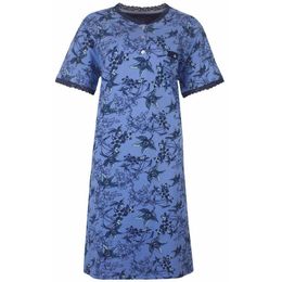 Medaillon Nachthemd Damen Schlafshirt mit kurzem Arm (1-tlg) Baumwolle