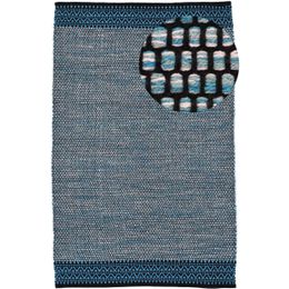 Teppich CarpetFine "Kelim Mia" Teppiche Gr. B/L: 200 cm x 290 cm, 6 mm, 1 St., blau Baumwollteppiche