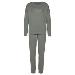 Pyjama Kangaroos Gr. 32/34, grün (khaki) Damen Homewear-Sets Pyjamas