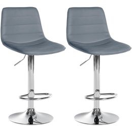 CLP 2er Set Barhocker Lex Kunstleder I H&ouml;henverstellbare Thekenhocker Mit Kunstlederbezug I Drehbare Tresenst&uuml;hle Mit Metallgestell