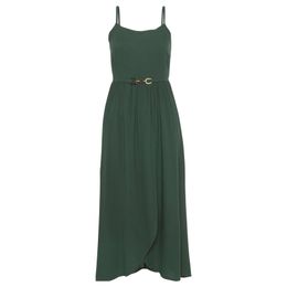 Midikleid Lascana Gr. 34, N-Gr, grün (khaki) Damen Kleider Strandkleider