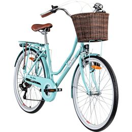 Galano Belgravia Damenfahrrad mit 6 Gängen 145 - 180 cm Stadtrad 26 Zoll retro Cityrad mit Licht StVZO Fahrrad mit tiefem Einstieg