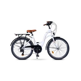 26" Zoll Alu City Bike Mädchen Fahrrad Kinderfahrrad Shimano 21 Gang Rh 44 cm