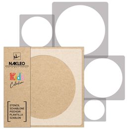 Nakleo KINDER Wiederverwendbare Kunststoff-Schablonen (5 Stück) // KREIS – PUNKT