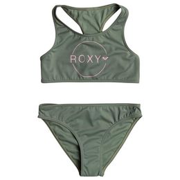 Roxy - Kid's Basic Active Crop Top Set - Bikini Gr 14 Years oliv
