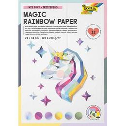 Folia Tonpapier Magic Rainbow Paper farbsortiert 120 / 250 g/qm 12 Blatt
