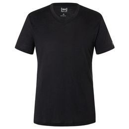 super.natural - Sierra 140 V Neck - T-Shirt Gr 48/50 - M schwarz