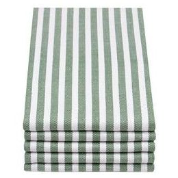 ZOLLNER 5er Set Geschirrtücher Baumwolle 50x70 cm grün-weiß-gestreift