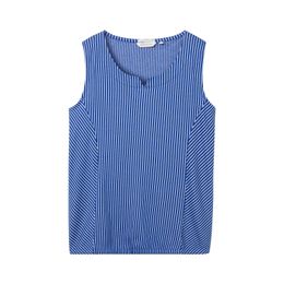 Tom Tailor Damen Gestreiftes Top mit Bio-Baumwolle, blau, Streifenmuster, Gr. M