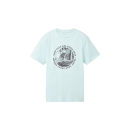 Tom Tailor Jungen T-Shirt mit Print, grün, Motivprint, Gr. 140
