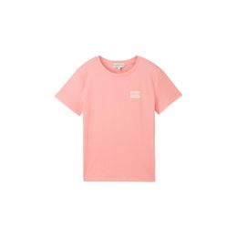 Tom Tailor Denim Damen T-Shirt mit Bio-Baumwolle, rosa, Uni, Gr. XXL