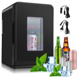 HENGDA 15L Mini Kühlschrank. 2in1 Minikühlschrank mit Kühl- und Heizfunktion. Getränkekühlschrank. 220-240V/12V Tragbar Kleiner Kühlschrank für Zuhause und