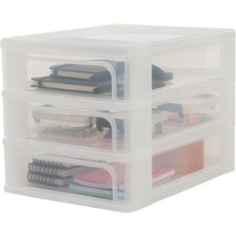 IRIS OHYAMA Schubladenschrank, Schubladencontainer, 3 Schubladen mit 4 l, Format A4, durchsichtige Schubladen, Büro, Wohnzimmer - Organizer Chest OCH-2030 - Weiß