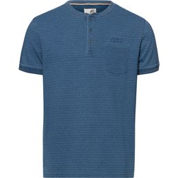 Globetrotter T-Shirt, Brusttasche, Logo-Stickerei, für Herren, blau, XL