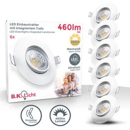 B.K.LICHT - 6x led Einbauspots Strahler Einbauleuchten Lampe ultra-flach Deckenspots weiß - 20