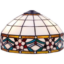Basisbasis in Form der Form mit Tiffany -Lampenschirm Durchmesser 40 cm Rosy -Glühbirnenreihe nicht inbegriffen Montage erforderlich