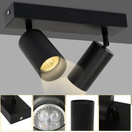 HENGDA Deckenleuchte Deckenleuchten Deckenspots Retro Deckenlampe 2-flammig 4W led Deckenstrahler Küche - Schwarz - Tolletour