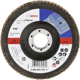 Bosch Accessories 2608603716 X431 Fächerschleifscheibe Durchmesser 125 mm Bohrungs-Ø 22.33 mm Stahl