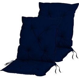 stilista - 2er Set Stuhlauflage Niedriglehner blau
