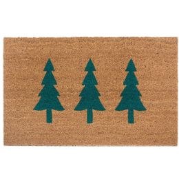 Fußmatte Mix Mats Kokos Pine Trees, Hanse Home, rechteckig, Höhe: 15 mm, Weihnachten, Schmutzfangmatte, Outdoor, Rutschfest, Innen, Kokosmatte, braun|grün