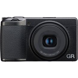 Ricoh GR IIIx HDF Kompaktkamera (Hochauflösendes 26, 1 mm GR-Objektiv, 24,79 MP, Bluetooth, WLAN), schwarz