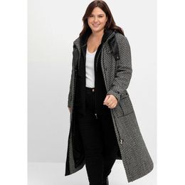 sheego Trenchcoat Große Größen im Cargo-Stil, mit Stehkragen, schwarz|weiß