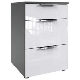 Nachtkommode wimex "level36 D by fresh to go" Sideboards Gr. B/H/T: 41cm x 61cm x 41cm, 3 St., grau (korpus graphit/ front lack weiß) mit soft-close Funktion und Lackfronten