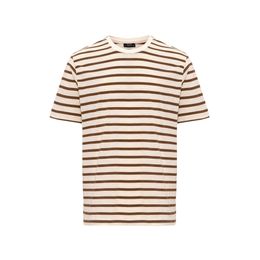 Antioch Crew Neck T-Shirt Herren Gr&ouml;&szlig;e L creme / braun