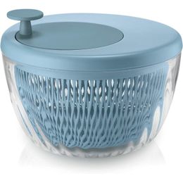 Guzzini Salatschleuder Spin&Store zum Waschen & Schleudern von Salat & Blattgemüse Azur Blau