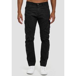 Giani 5 Cargohose Cargo Stoff Hose Straight Leg Jogger Pants Chino Freizeithose (1-tlg) 3949 in Schwarz