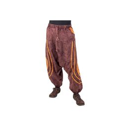 Kunst und Magie Haremshose Baggy Pants Hippie Baumwolle Haremshose Stonewashed Blume des Lebens