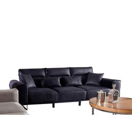 JVmoebel 3-Sitzer Weiche Design Couch Polster Möbel Dreisitzer Couchen Schwarz
