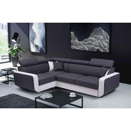 Furnix Ecksofa FENZZY Eck-Couch in L-Form mit Schlaffunktion verstellbare Kopfstützen