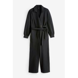 next Jumpsuit Langärmeliger Ponte-Overall mit weitem Bein (1-tlg)