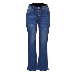 AFAZ New Trading UG Loose-fit-Jeans Damen-Stretch-Jeans mit lockerem Schlag für Frühling und Sommer