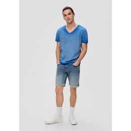 QS Hose & Shorts Denim-Shorts mit fixiertem Umschlag Waschung