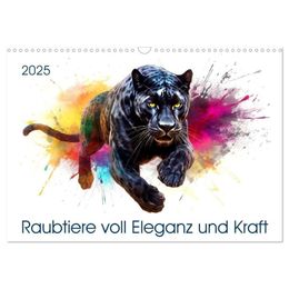 Raubtiere voll Eleganz und Kraft (Wandkalender 2025 DIN A3 quer), Calvendo Monatskalender