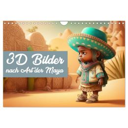 3D Bilder nach Art der Maya (Wandkalender 2025 DIN A4 quer), Calvendo Monatskalender