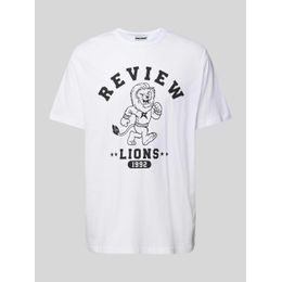 Review T-Shirt mit Label-Print