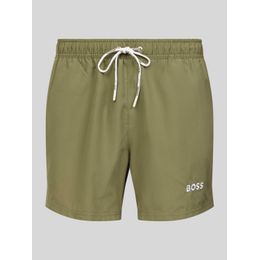 BOSS Badehose mit Label-Stitching