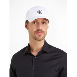 Calvin Klein Jeans Baseball Cap MONOGRAM EMBRO CAP mit Logostickerei, weiß
