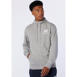 New Balance Sweatjacke NB ESSENTIALS STACKED LOGO FULL ZIP JACKET, grau