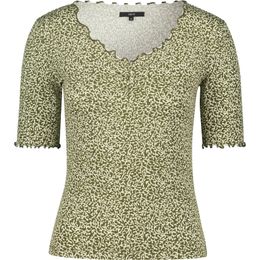 Zero T-Shirt, V-Ausschnitt, Wellensaum, für Damen, grün, 42