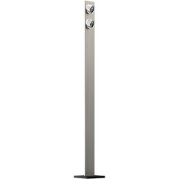 G (A bis G) Stehlampe Evotec "LIGHT WAVE" Lampen Gr. 2 flammig, Höhe: 140 cm, grau (aluminiumfarben) Standleuchten