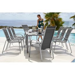 Garten-Essgruppe Merxx "Amalfi Deluxe" Sitzmöbel-Sets grau Outdoor Möbel