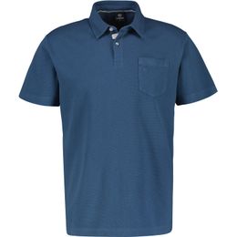 Lerros Poloshirt, Baumwolle, Brusttasche, für Herren, blau, M
