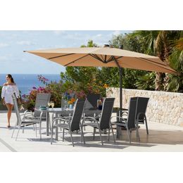 Garten-Essgruppe Merxx "Amalfi Deluxe" Sitzmöbel-Sets grau Outdoor Möbel